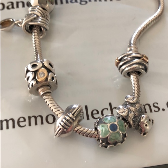 Pandora | Jewelry | Two Tone Pandora Bracelet With Charms | Poshmark